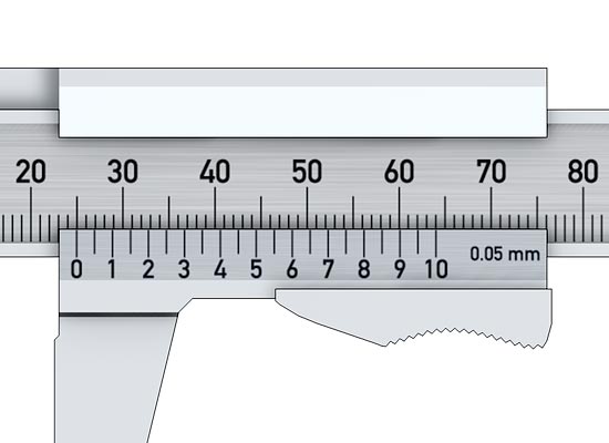Wie lese ich richtig nach dem Komma beim Analog-Messschieber ab?